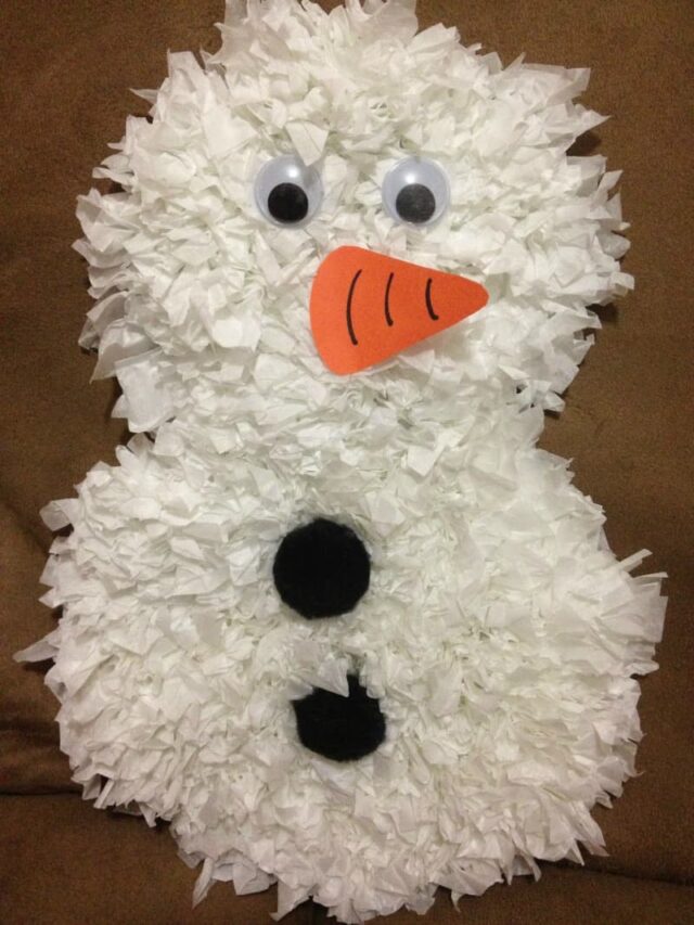Snowman Tissue Paper Crafts - Easy Crafts For Kids