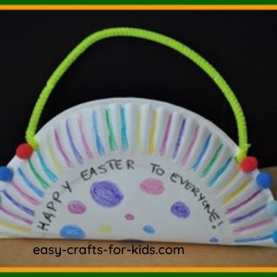 Easter Paper Plate Craft Treat Basket Easy Crafts For Kids