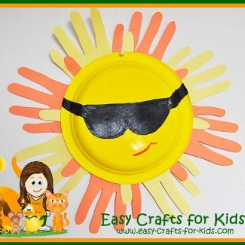 Sun Paper Plate Craft With Handprints