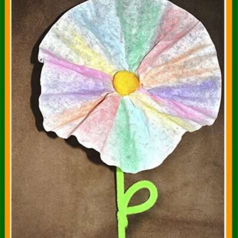 Coffee Filter Flower - Easy Crafts For Kids