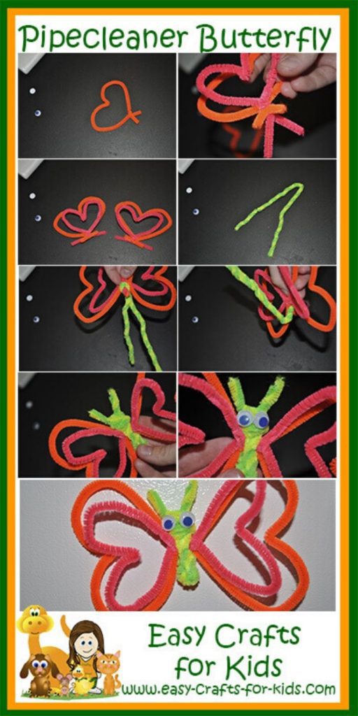 Pipe Cleaner Butterfly Craft For Kids