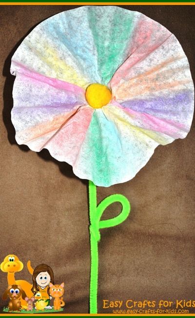Easy Coffee Filter Flower DIY For Kids