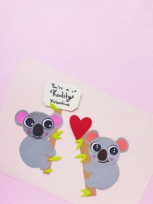 Koala Bear Craft – Make a Koala Valentines Card - Easy Crafts For Kids