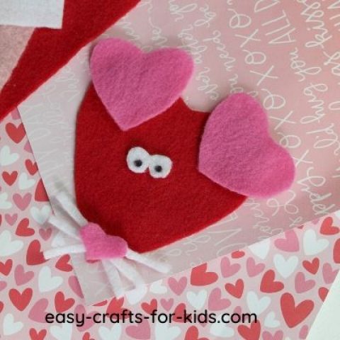 Valentine Day Felt Mouse Craft For Kids - Easy Crafts For Kids