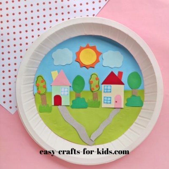Town Paper Plate Craft For Kids - Easy Crafts For Kids
