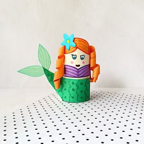 Mermaid Toilet Paper Roll Craft - Easy Crafts For Kids