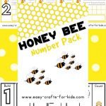 Honey Bee Numbers 1-10 Worksheets for Preschool