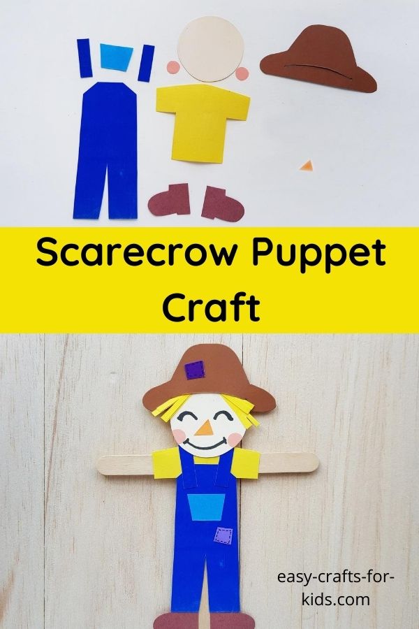 Scarecrow Puppet Craft with Popsicle stick