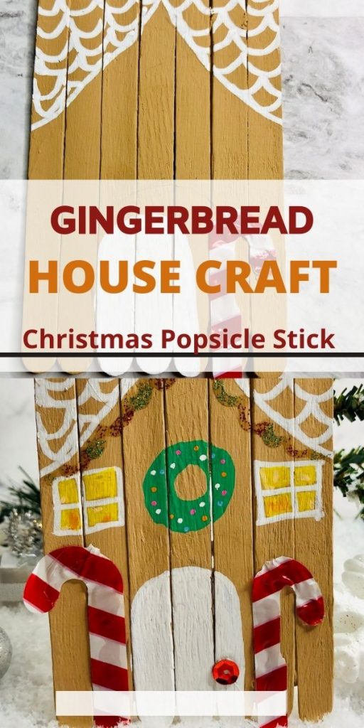 Gingerbread House Craft with Popsicle Sticks