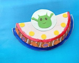 Alien Spaceship Craft with Paper Plate - Easy Crafts For Kids