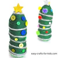 Christmas Tree Water Bottle Crafts for Kids - Easy Crafts For Kids