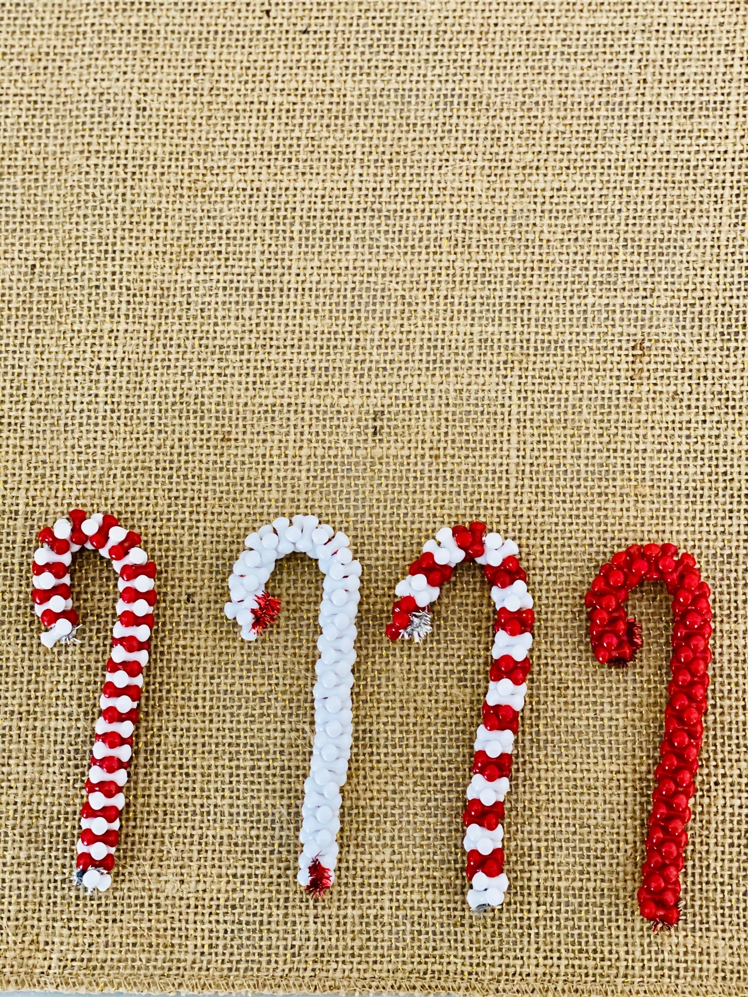 Candy Cane Ornaments With Beads Easy Crafts For Kids