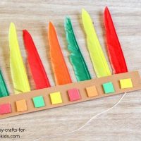 Native American Headband Craft with Feathers - Easy Crafts For Kids