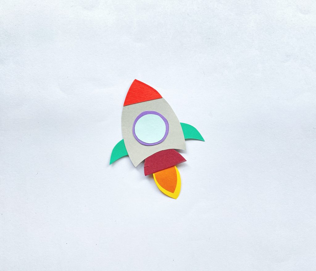 Outer Space Paper Plate Craft with Moving Rockets