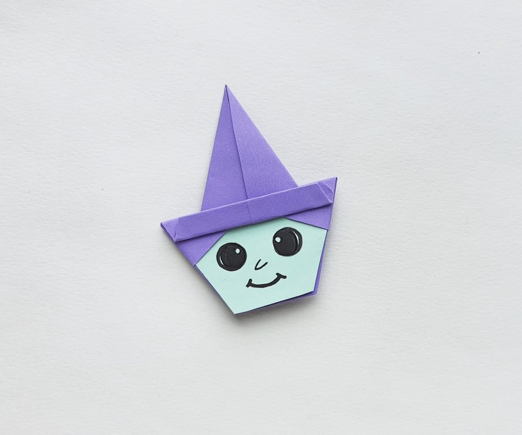 Easy Witch Origami for Halloween - Origami Witch Instructions