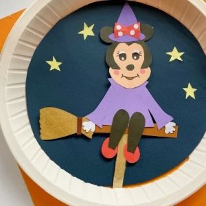 Minnie Mouse Halloween Craft with Paper Plate - Easy Crafts For Kids