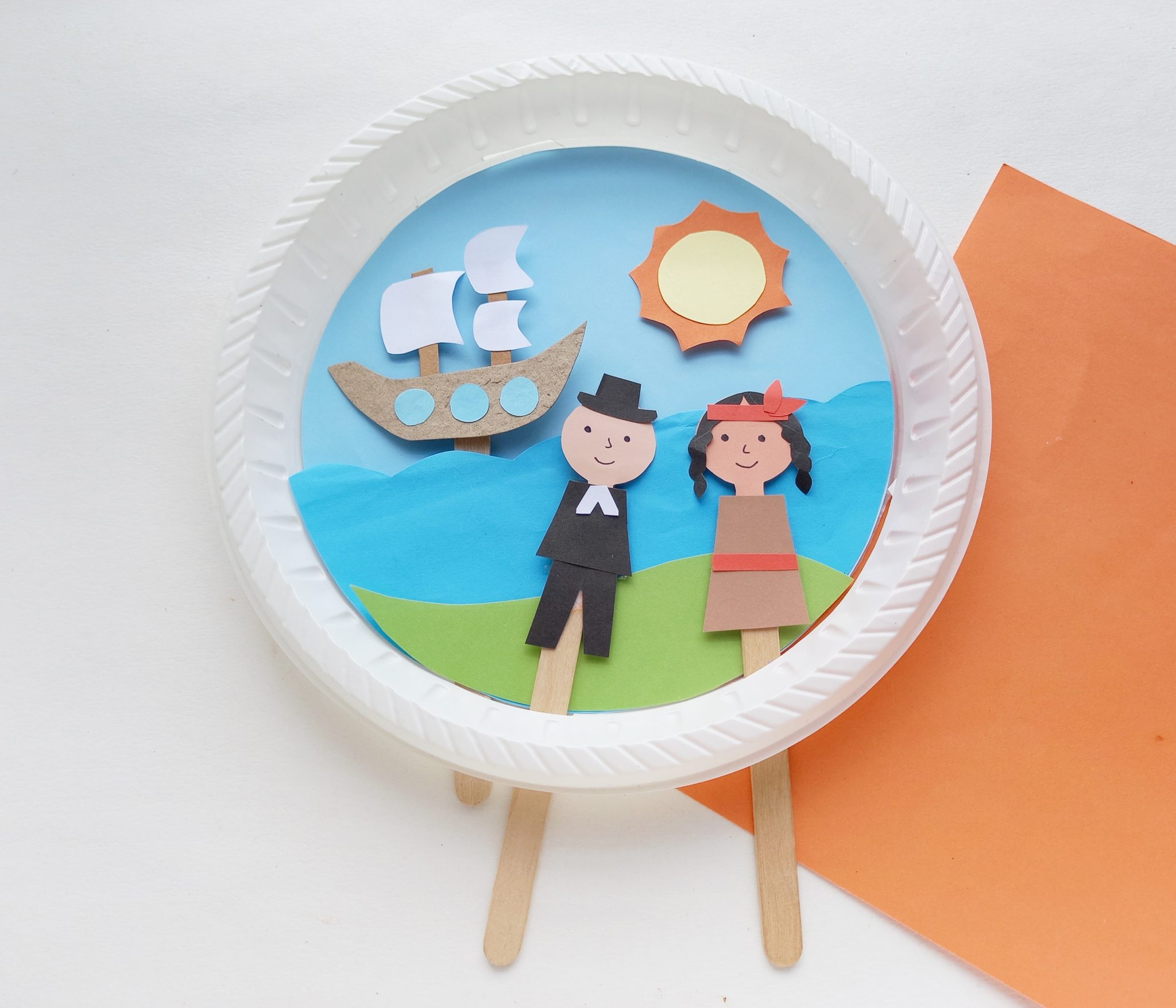 Mayflower Thanksgiving Craft with Pilgrim People