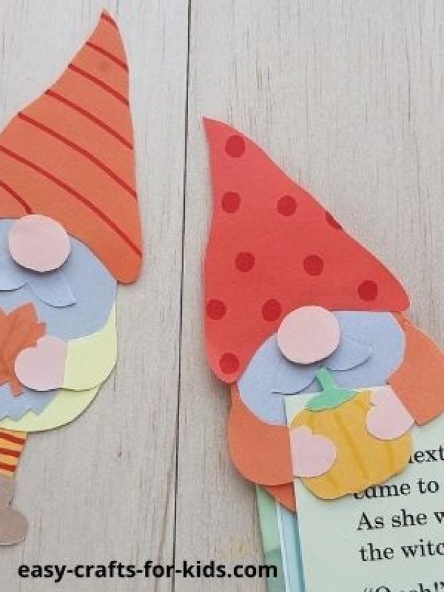 Fall Gnome Bookmark Idea - Easy Crafts For Kids