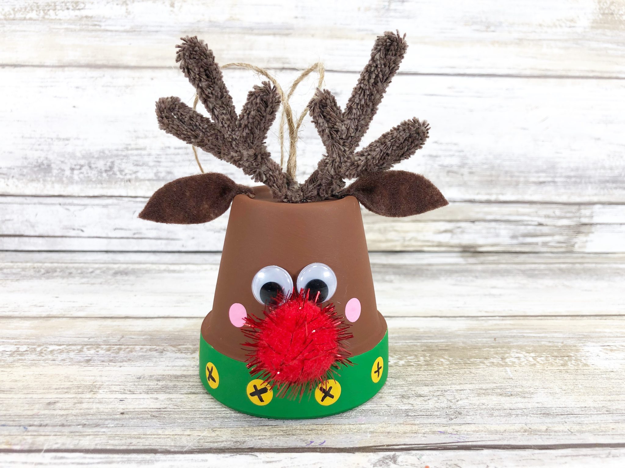 Clay Pot Reindeer Craft for Kids
