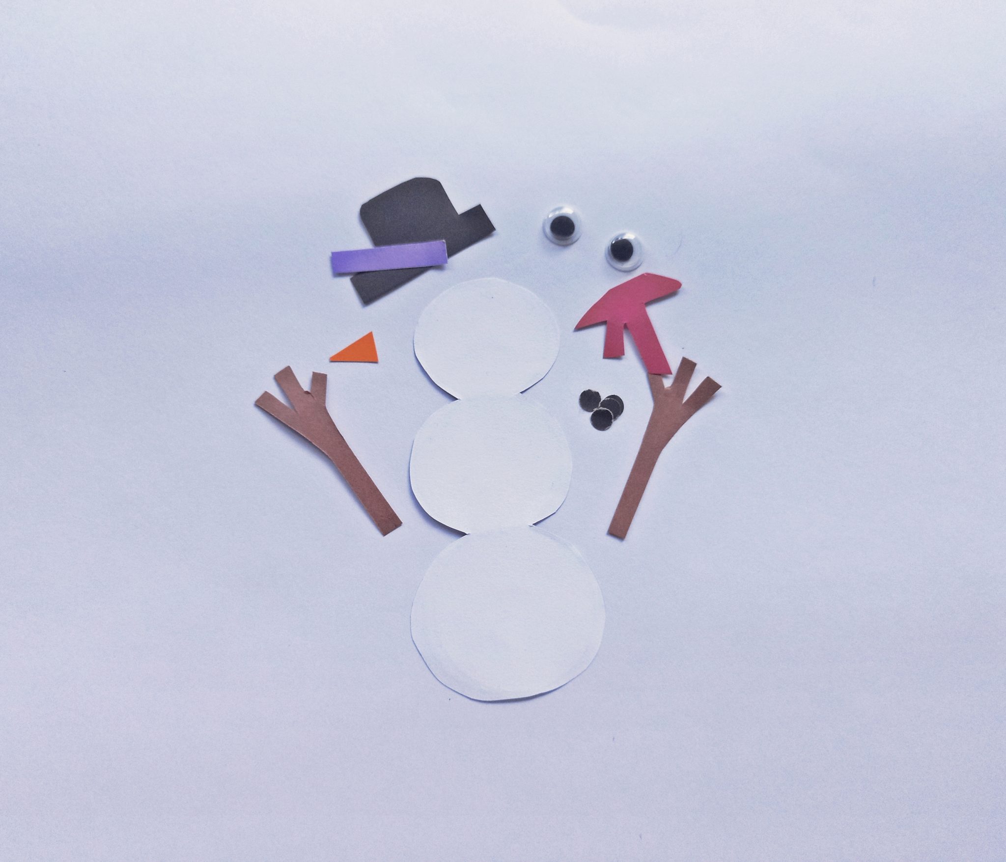 Winter Snowman Wreath Craft for Kids