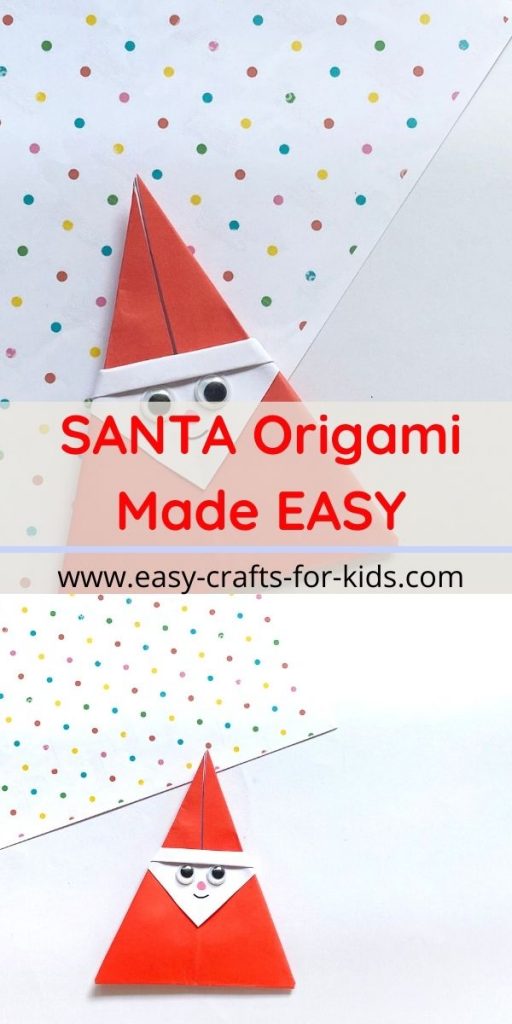 Easy Santa Origami Instructions for Christmas for Kids
