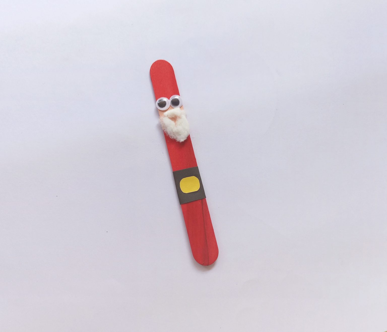 Popsicle Stick Santa Bookmark Craft