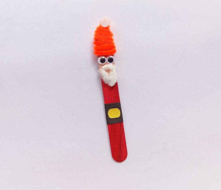 Popsicle Stick Santa Bookmark Craft