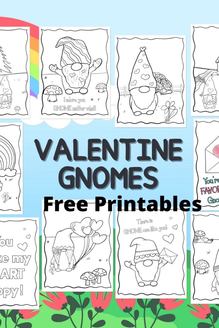Free Gnome Valentine Coloring Pages to Print
