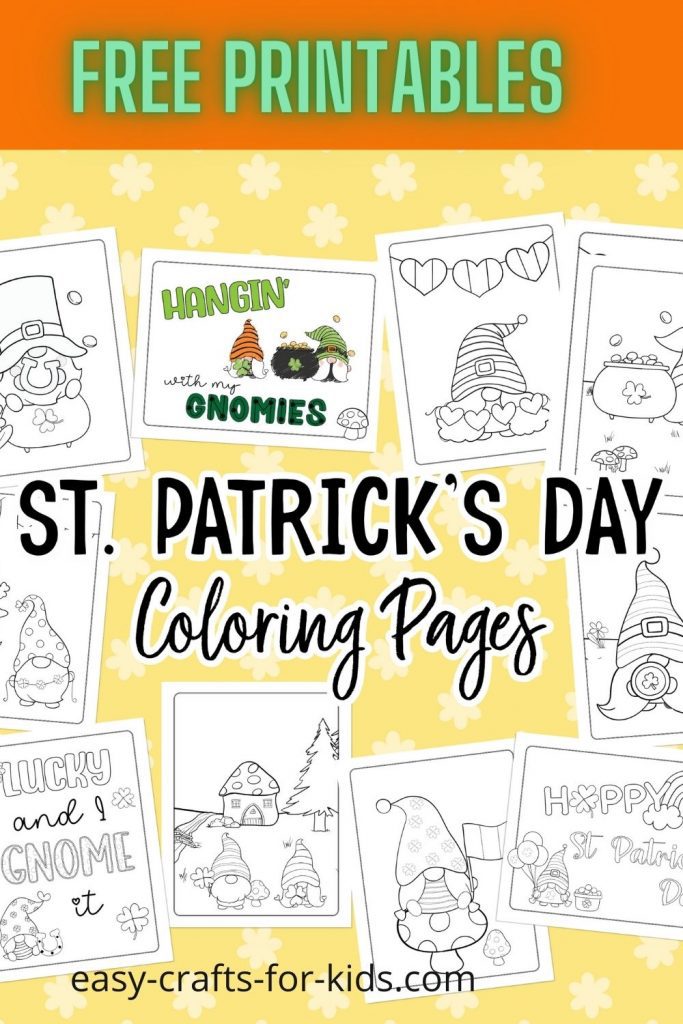St Patrick's Day Gnome Coloring Sheets