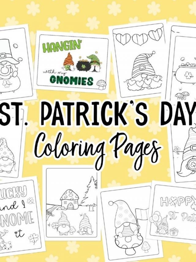 St Patrick's Day Gnome Coloring Sheets