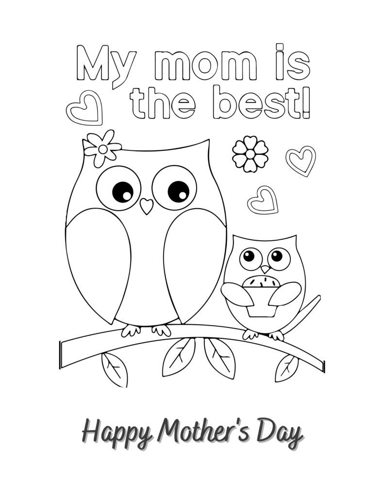 Cute Printable Mother's Day Coloring Pages Free