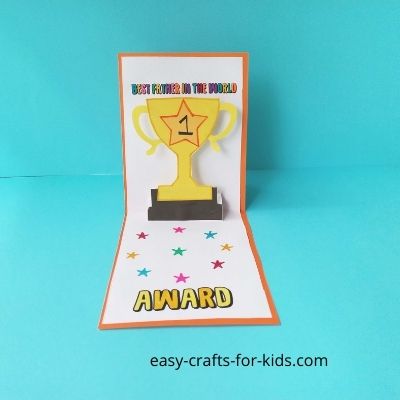 Father’s Day Trophy Pop up Card - Easy Crafts For Kids