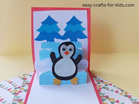 How to Make a Penguin Pop up Card - Easy Crafts For Kids