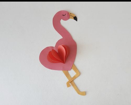 Flamingo Heart Shaped Craft